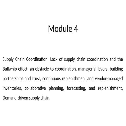 Supply Chain Management SCM Module Four 04 | PPTX | Logistics and ...