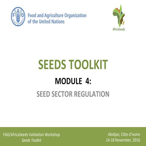 Day 4 - Module 4: Seed Sector Regulation | PDF