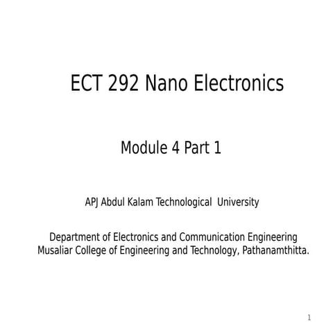 ect 292 nano electronics | PPT