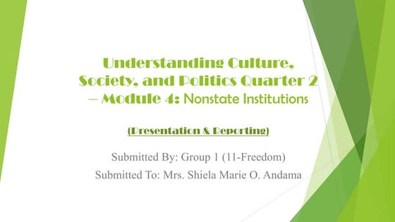 Module 2. lesson 4: THE NON-STATE INSTITUTIONS | PPTX
