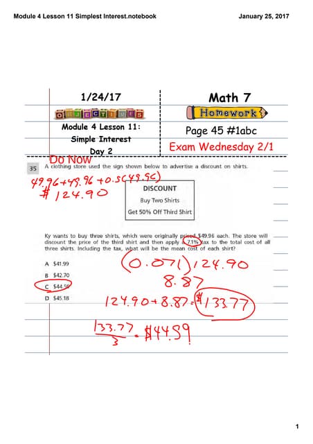 Module 7.4 lesson 2 day 2 | PDF