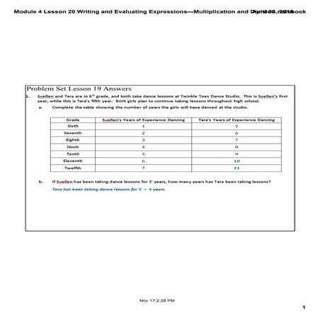 Module 4 lesson 20 | PDF
