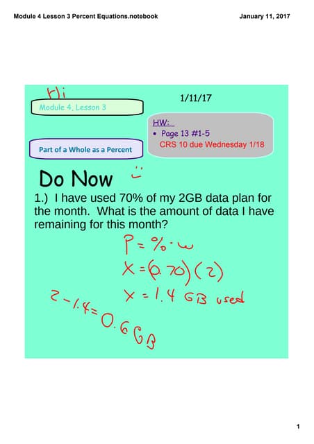 Module 1 lesson 15 multi step ratio problems | PDF