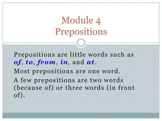Preposition and its types | PPT