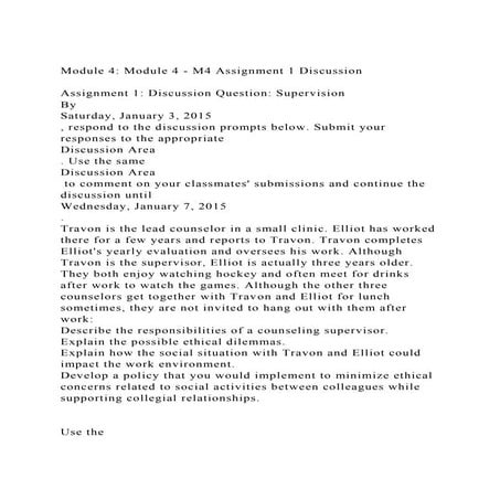 Module 4 Module 4 - M4 Assignment 1 DiscussionAssignment 1 D.docx
