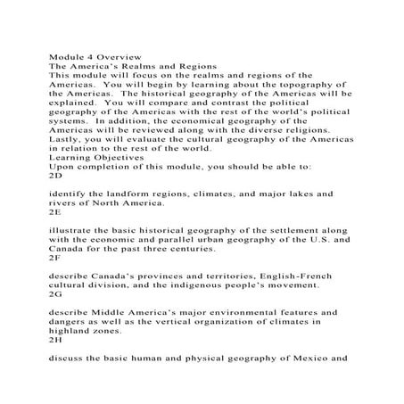 Module 4 OverviewThe America’s Realms and RegionsThis module w.docx ...