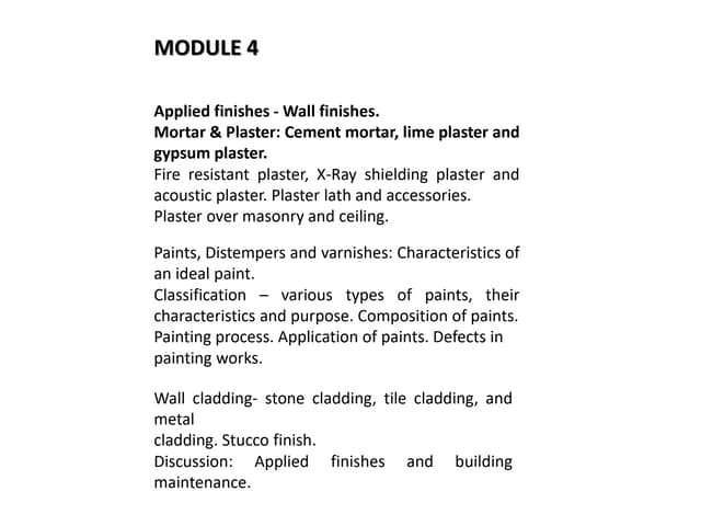 Finishing works (Building Construction) | PPTX