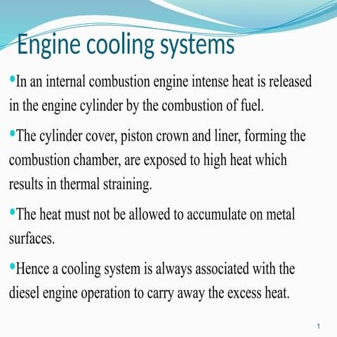Engine Cooling systems in Internal Combustion Engines | PPTX