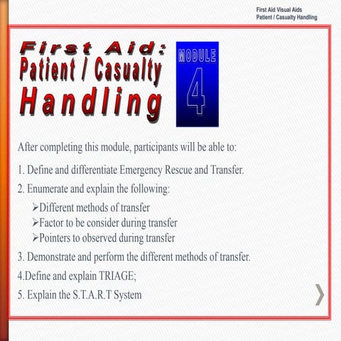 Module 4 patient and casualty handling | PPTX