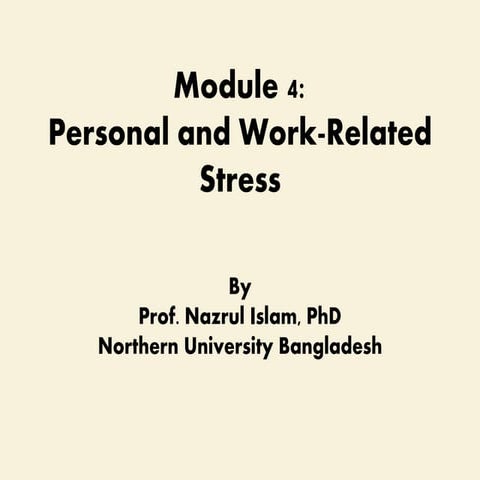 Personal and Work-Related Stress | PPT