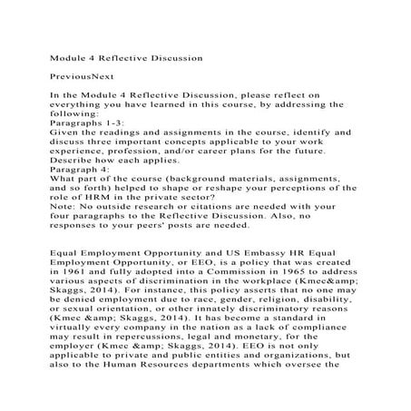 Module 4 Reflective DiscussionPreviousNextIn the Module 4 .docx