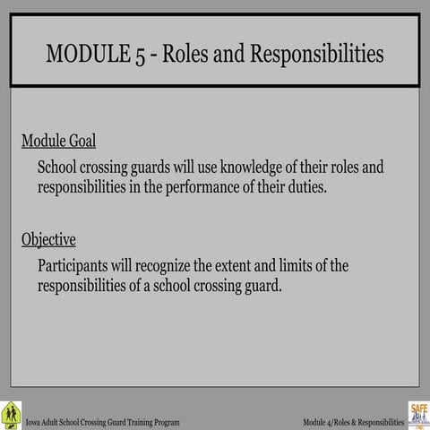 Crossing Guard Module 4 Roles | PPT
