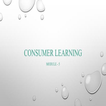 Module 5 Consumer Learning.ppt | Science