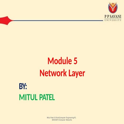 module 5 network layer which is based on computer networks by mitul ...