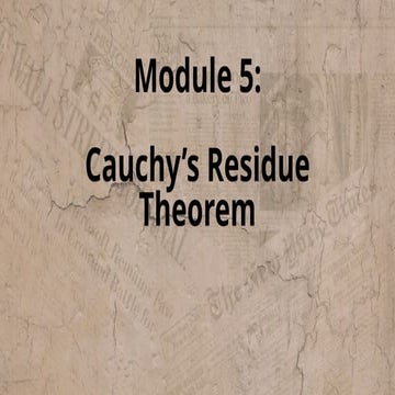 Module 5 - Complex Analysis.Residue Theorem | PPTX