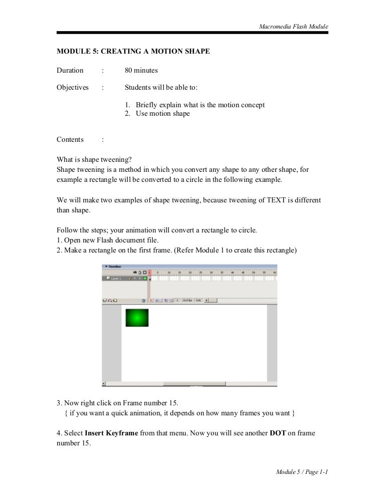 Modul 5: Menggunakan motion shape
