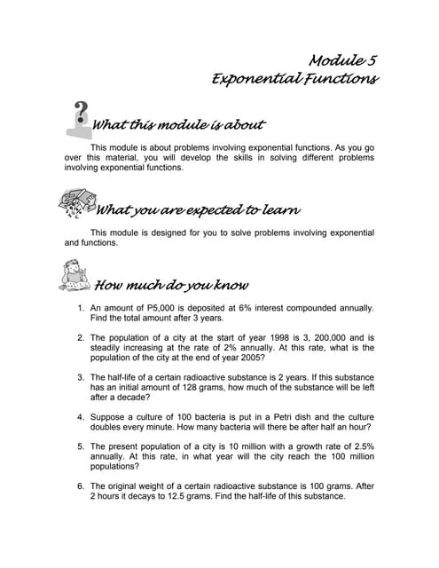Module 5 Exponential Functions Pdf 0898