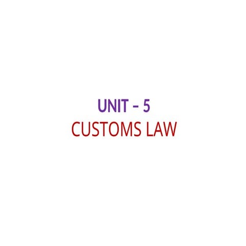 Module – 5 Customs Law - Taxation Laws - September 2025.ppt