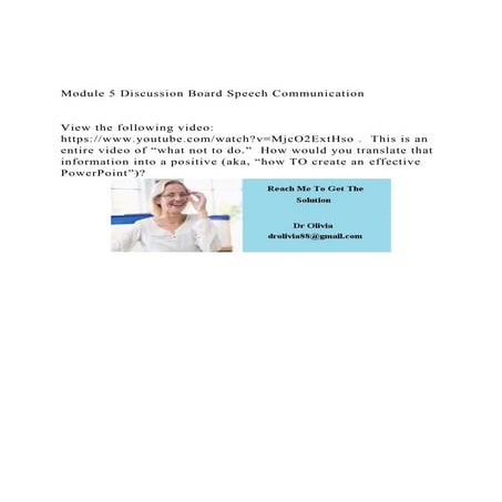 Module 5 Discussion Board Speech CommunicationView the f.docx