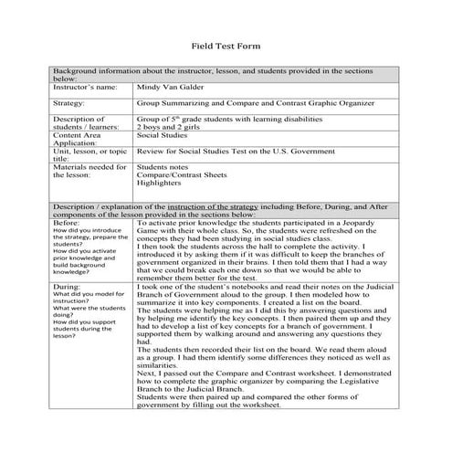 Module 5 field test form r3 | PDF