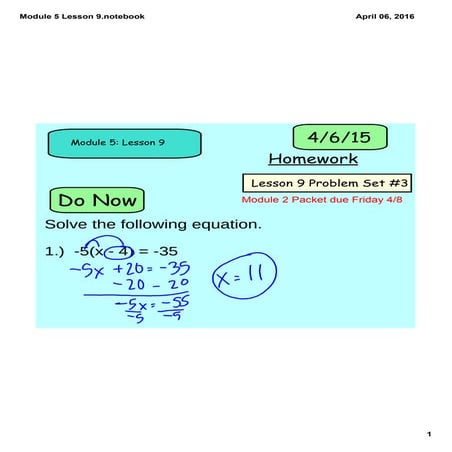 Module 5 lesson 9 | PDF