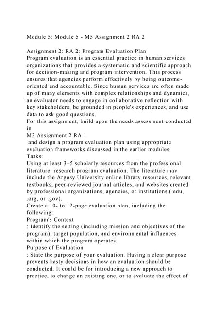 Completeyour program evaluation plan of the program selected in We.docx