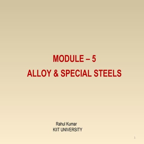 Steels and Special Alloys | PPT