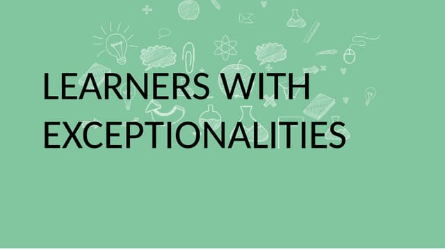 Module 6 Learners with exceptionalities | PPTX