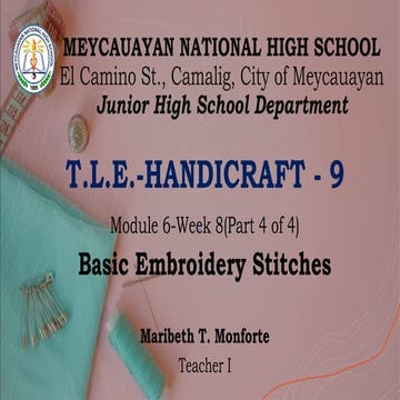 TLE_Handicraft9_Basic Embroidery Stitches_Module6.pptx