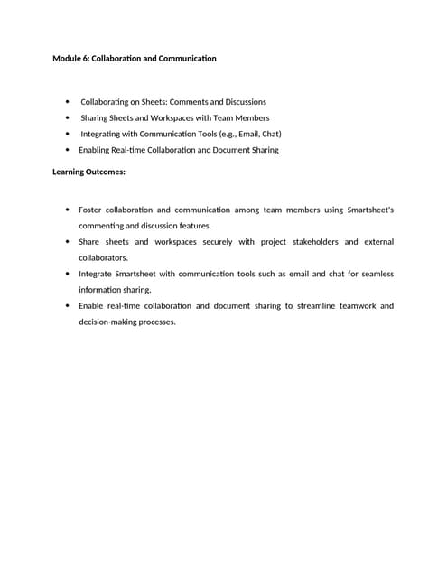 Module 2 Navigating Smartsheet Interface | PDF