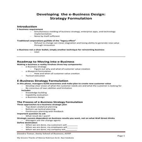 Module 6 e business strategy | PDF
