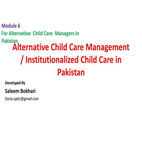 Module 6 for supervisors & managers on child care management | PPTX