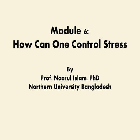 How Can One Control Stress | PPT