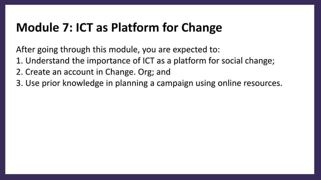ICT as a Platform for Change | PDF