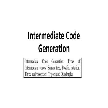 Module 6 Intermediate Code Generationpdf 