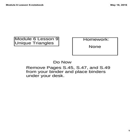 Module 6 lesson 9 | PDF