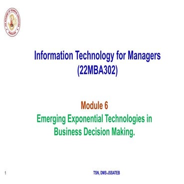 Information technology for managers, Module 6 | PDF