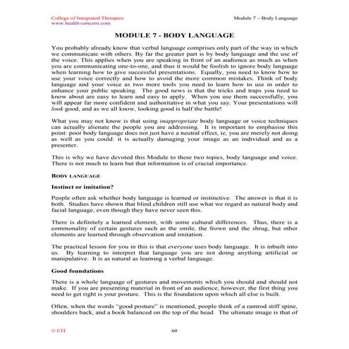 Module 7 body language | PDF