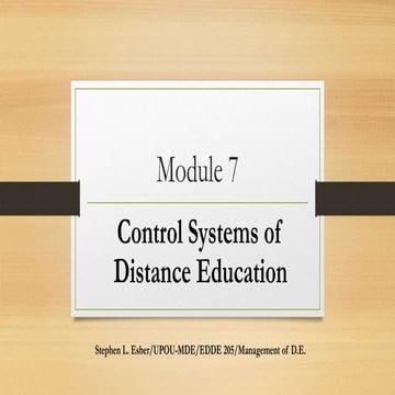 Module 7 control systems of distance education | PPT