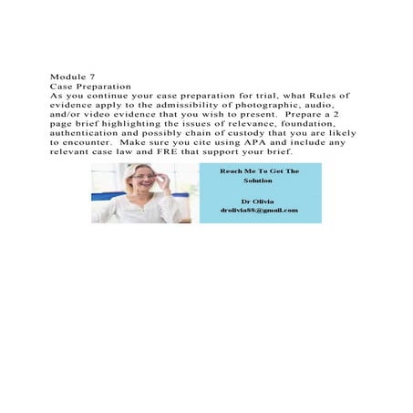 Module 7 Case PreparationAs you continue your case prepara.docx