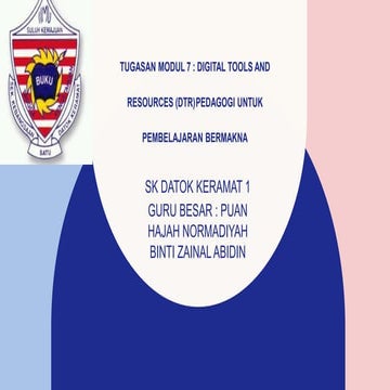 MODULE 7 PPT TS 25 DIGITAL TOOLS AND RESOURCES | PPTX