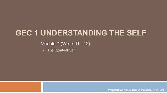 Understanding the Self | Unpacking the Self | The material self | PPT