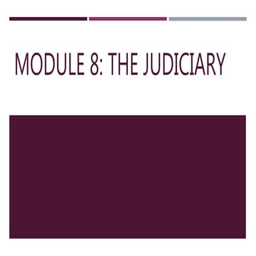 Module 8: THE JUDICIARY | PPTX