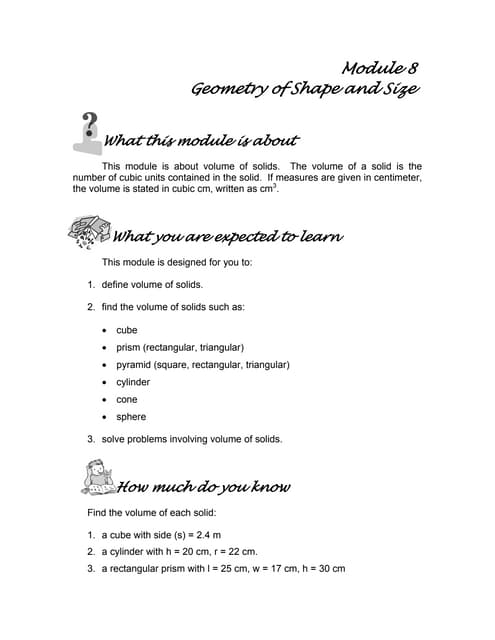 Volume- Mathematics | PPT