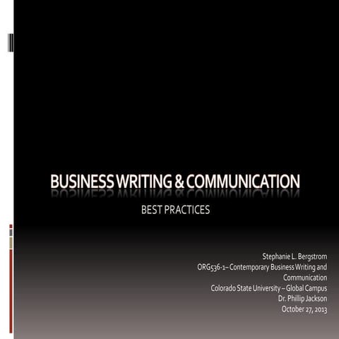 Best Practices in Business Writing & Communication | PPT