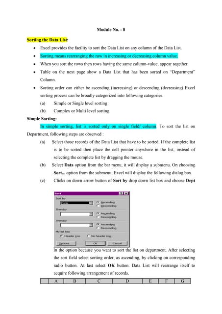 Module 5 entering data in worksheet | PDF