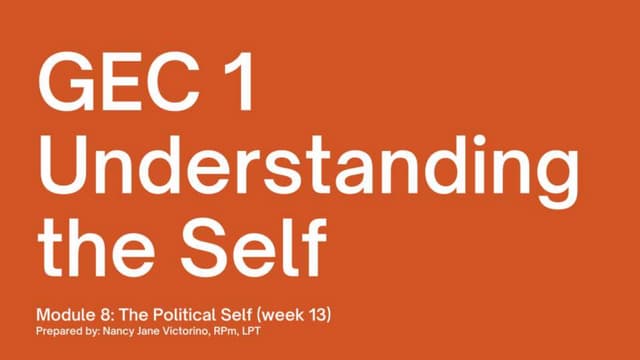 GEC 1 Understanding the Self (Module 4: The Physical Self) | PPTX