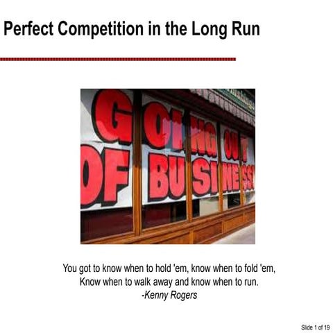 Perfect Competition in the Long Run | PPT