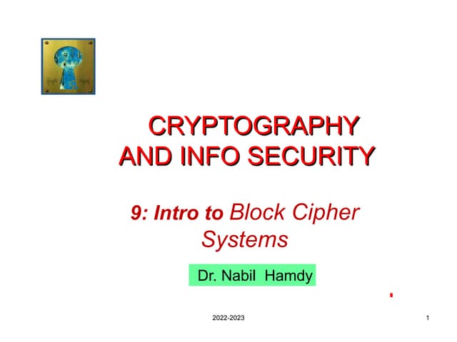 Block Cipher Cryptography Miu Year5 Pptx