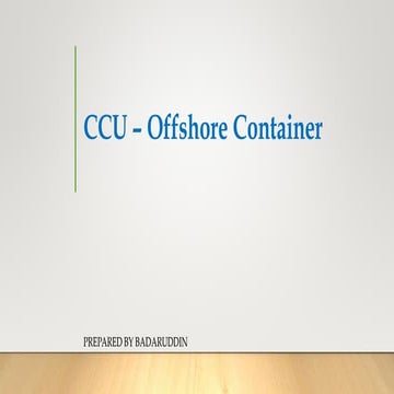 CCU - Offshore Container | PPTX